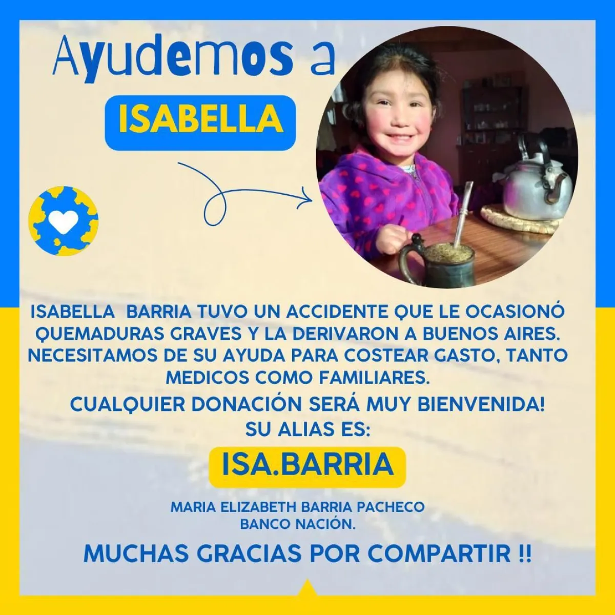 “Los Bosteros de Bariloche” impulsan una campaña para ayudar a Isabella Barría | ANBariloche